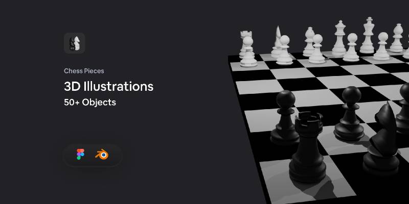Free figma Chess Pieces 3D Illustration template | UI4Free