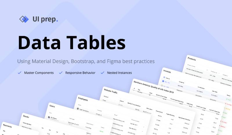 Free figma Data Tables 3.0 (UI Prep) | UI4Free