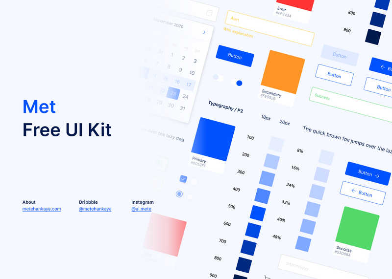Free figma Met UI Kit template | UI4Free