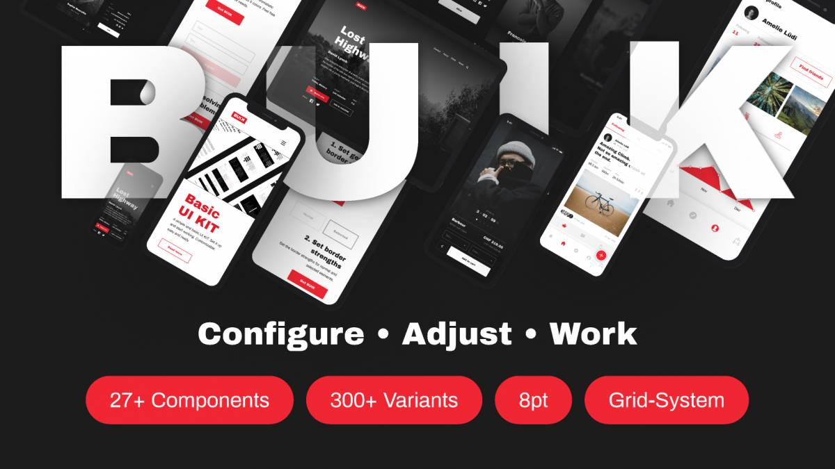 Free Figma web and mobile UiKit BUIK - Basic UI Kit | UI4Free