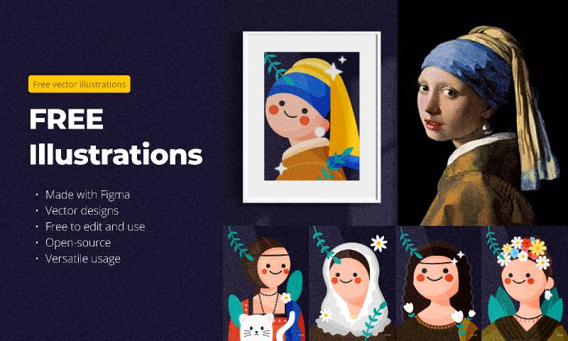 Free Illustration recreating famous painting | UI4Free
