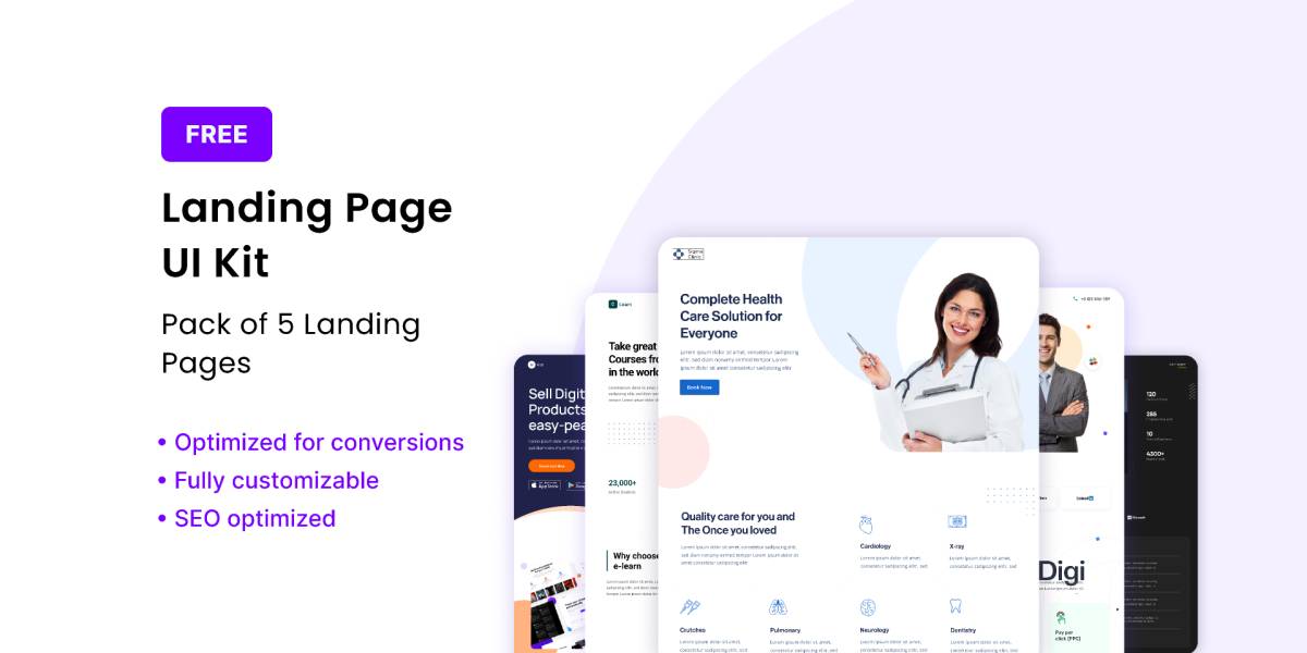 Free Landing Page UI Kit (v1.0) | UI4Free