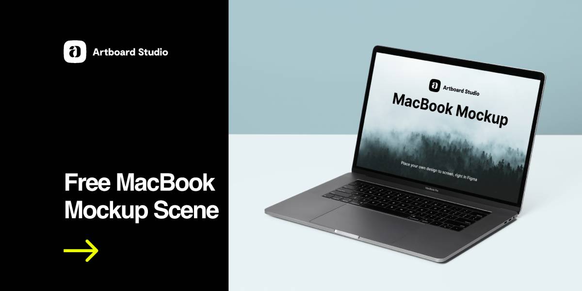 Free MacBook Mockup Scene Figma Design | UI4Free