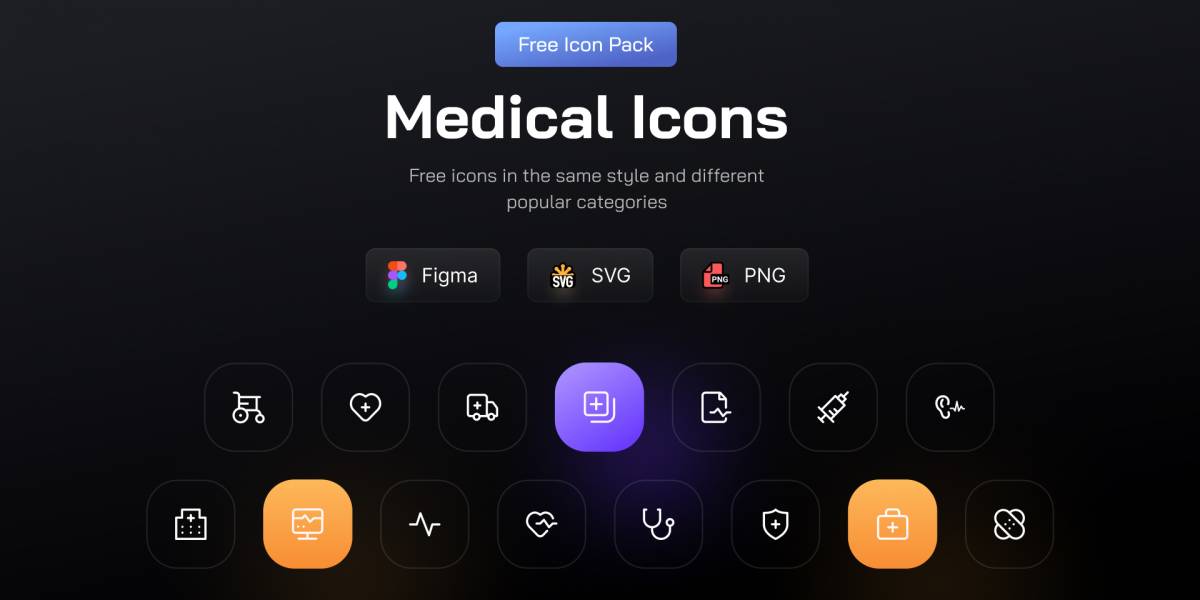 Free Medical Icons Pack figma design | UI4Free