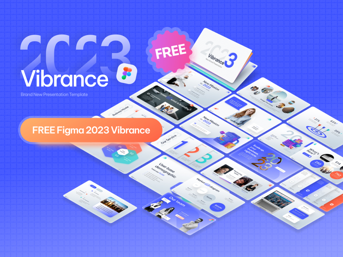 Free Presentation Template 2023 Vibrance Figma | UI4Free