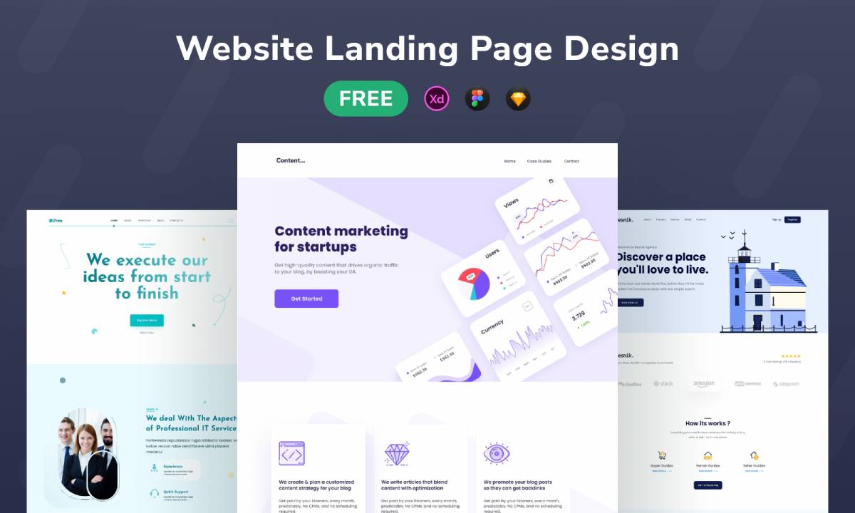 Free Website Landing Page Design Figma | UI4Free