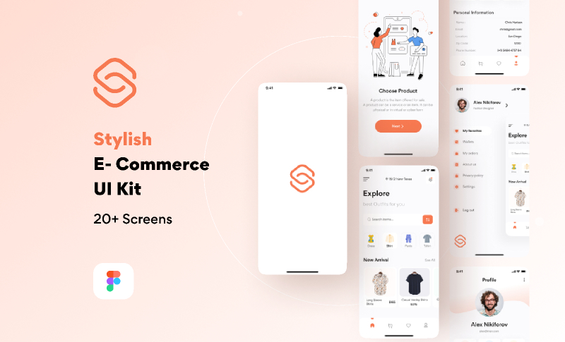 Freebie E-Commerce App UI Kit | UI4Free