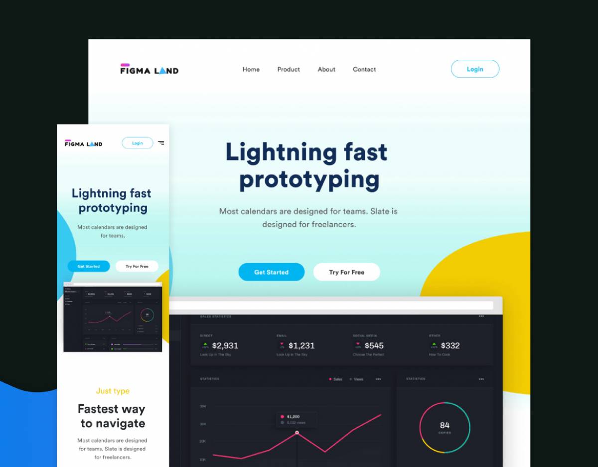 Freebie Figma startup landing page | UI4Free