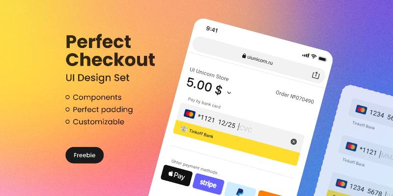 (Freebie) Perfect-Checkout-UI-Design-Set Figma Template | UI4Free