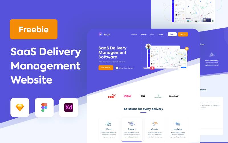 Freebie Saas Delivery Figma Website Template | UI4Free