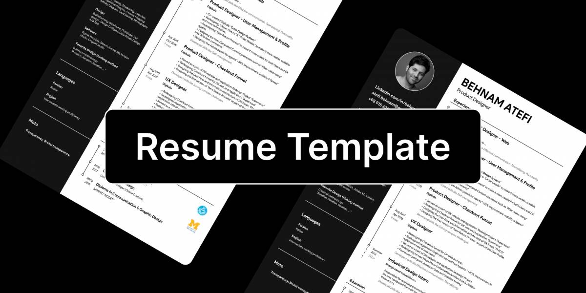 Freebie Simple Resume Template (Figma template) | UI4Free