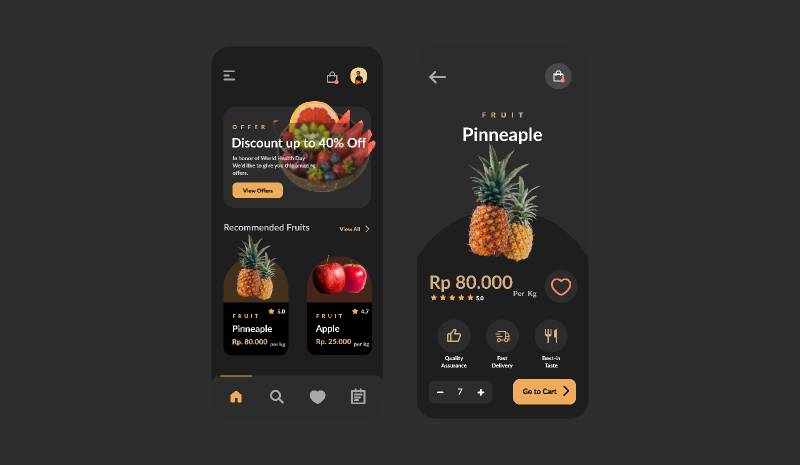 Fruit Shop Mobile App UI Figma Template - Ui4free.com