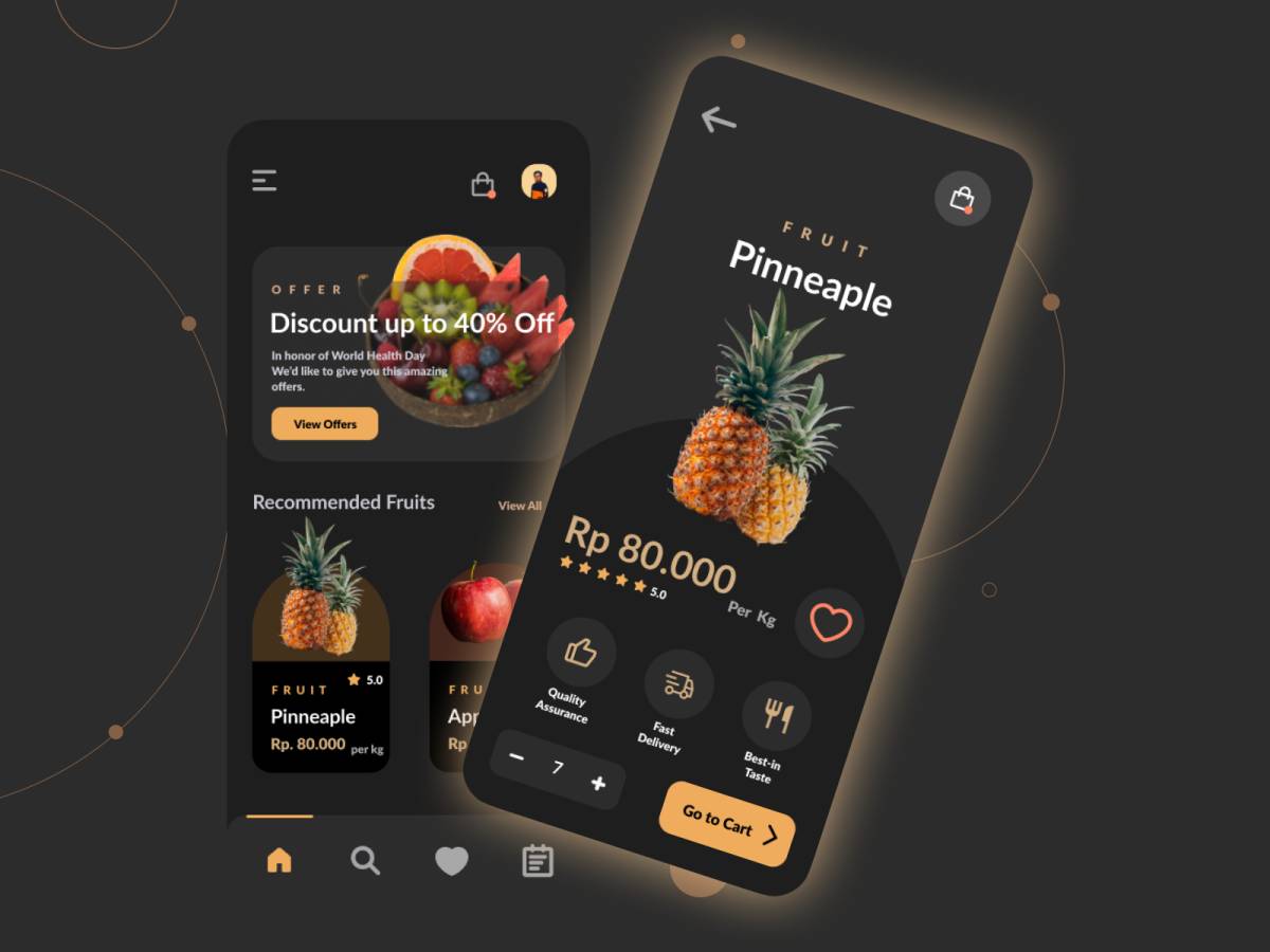 Fruit Shop Mobile App UI | UI4Free