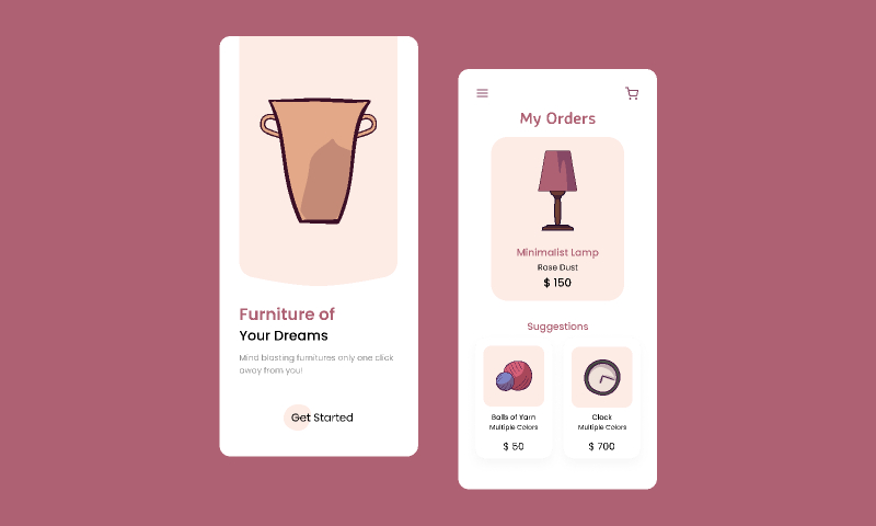 Furniture Shopping App UI Figma Mobile Template | UI4Free