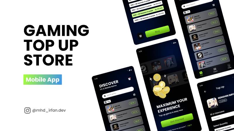 Gaming Top Up App Figma Mobile Template | UI4Free