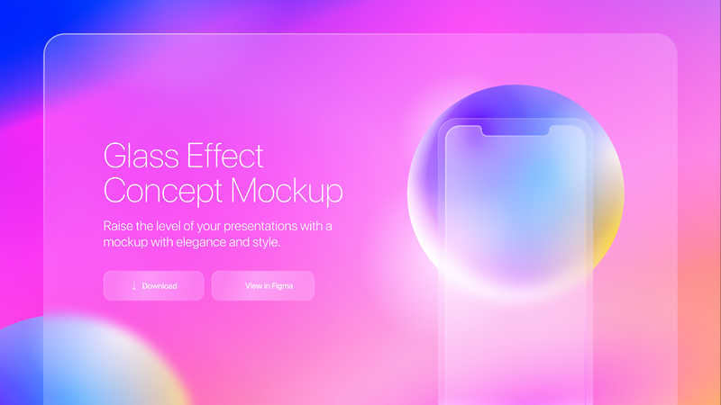 Glass Effect Concept Mockup figma - Ui4free.com