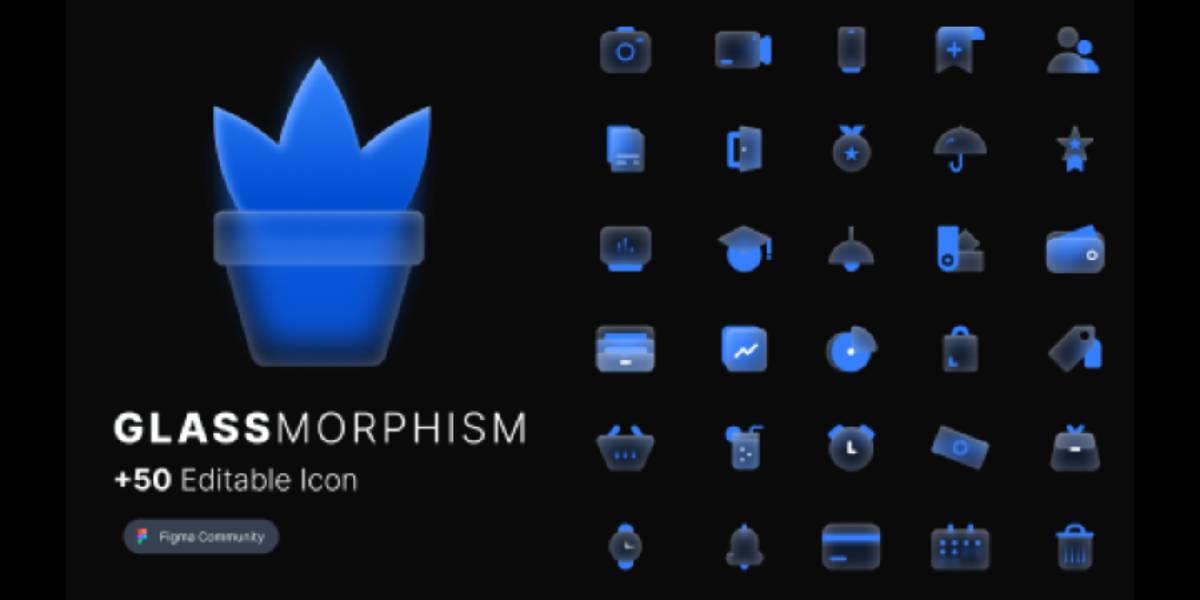 Glassmorphism Icon Figma Icon Template | UI4Free