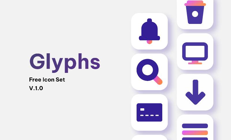 Glyphs - Free Icon set Figma Template | UI4Free