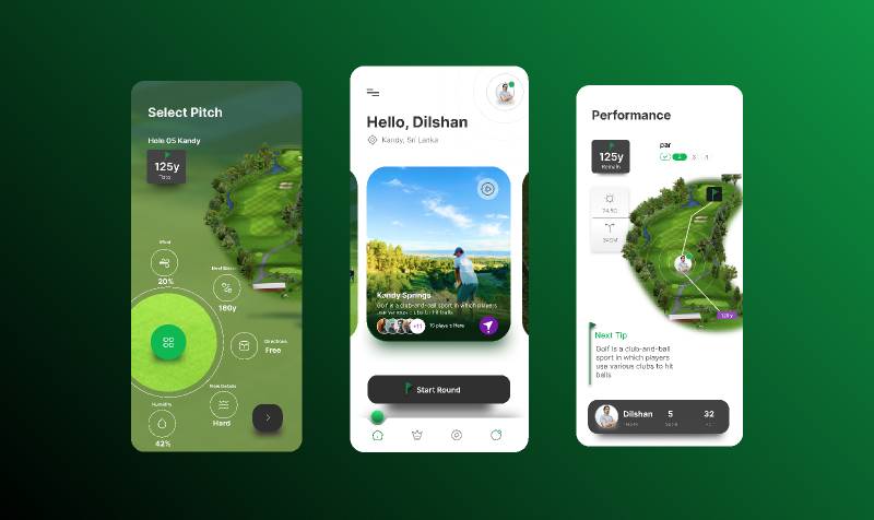 Golf app Design Figma Mobile Template | UI4Free