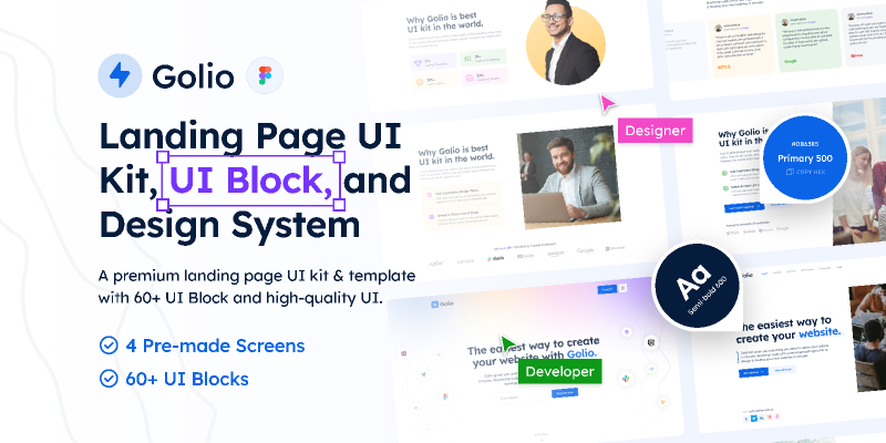 Golio - Free Landing Page UI Kit & UI Blocks Figma Template | UI4Free Golio - Free Landing Page UI Kit & UI Blocks Figma Template | UI4Free