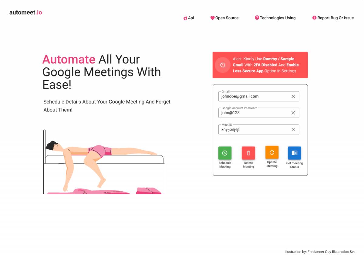 Google meet automation UI Figma Template | UI4Free