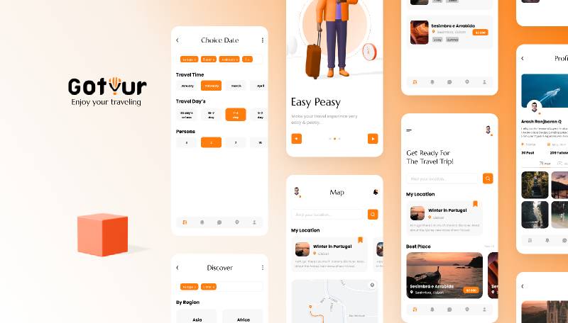 GOtour Travel Mobile App Concept Figma Mobile Template | UI4Free