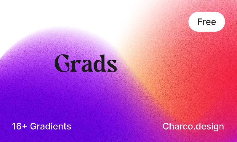 Grads V2 Free Gradient Figma Template | UI4Free