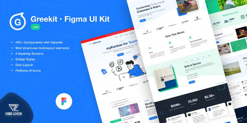 Greekit - UI Kit v1.0 Figma Template | UI4Free