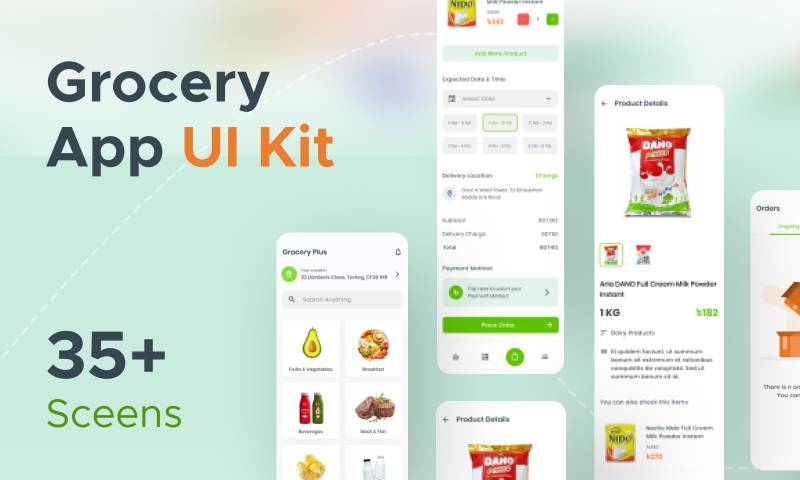 Grocery Plus - Grocery App UI Kit Figma | UI4Free