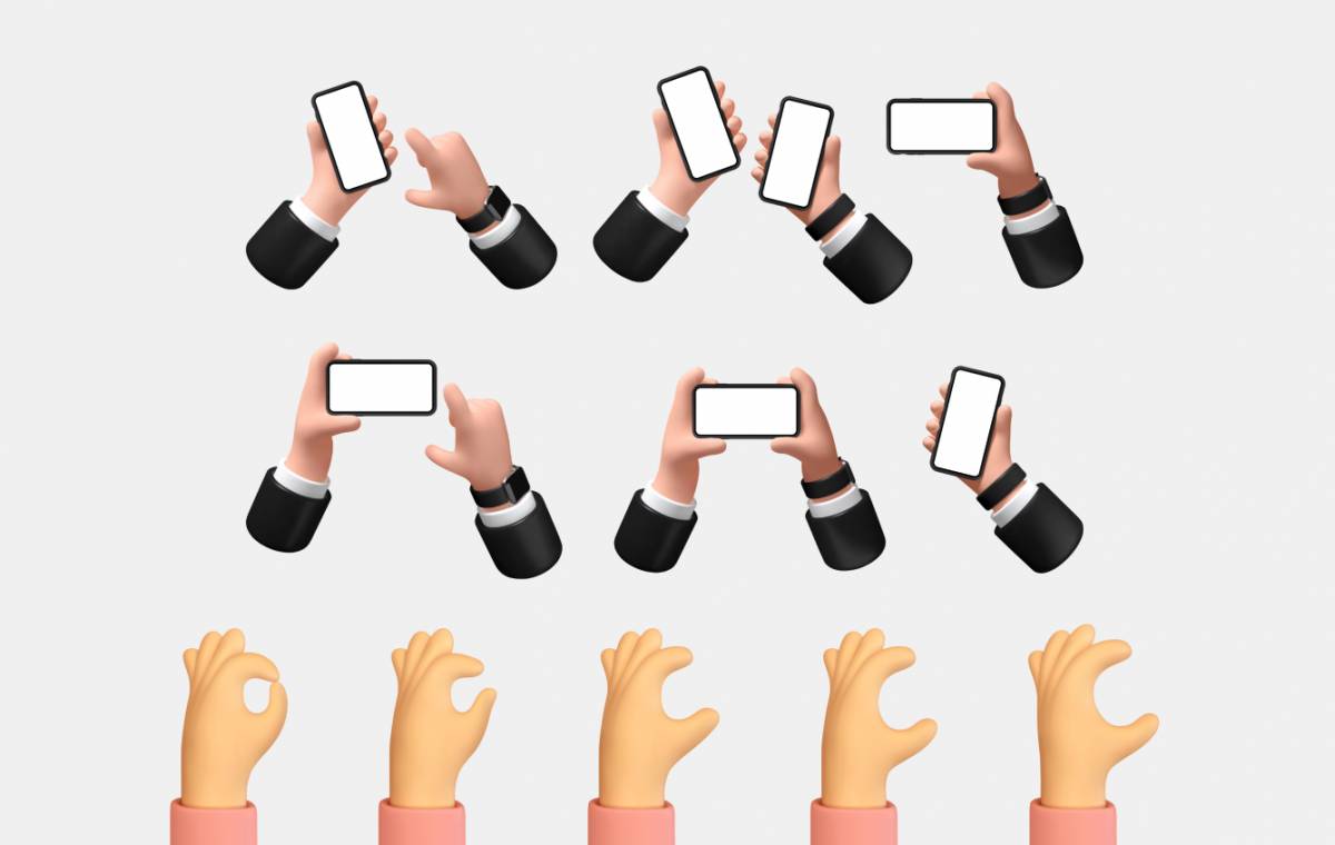 Hand 3D Free Vector Figma Template | UI4Free