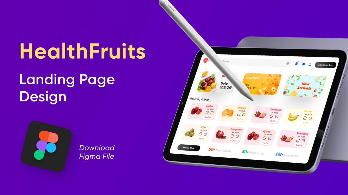 Health Fruits Figma Landing Page UI | UI4Free