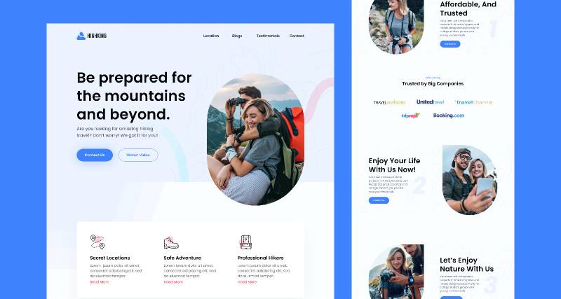 Highking - Hiking & Outdoor Landing Page figma template | UI4Free
