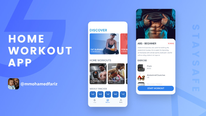 Home Workout App - Freebie Figma | UI4Free