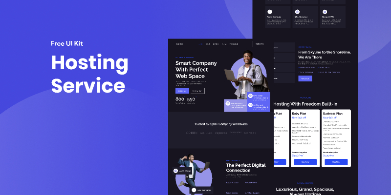 Host Beta Landing page Ui Kits | UI4Free