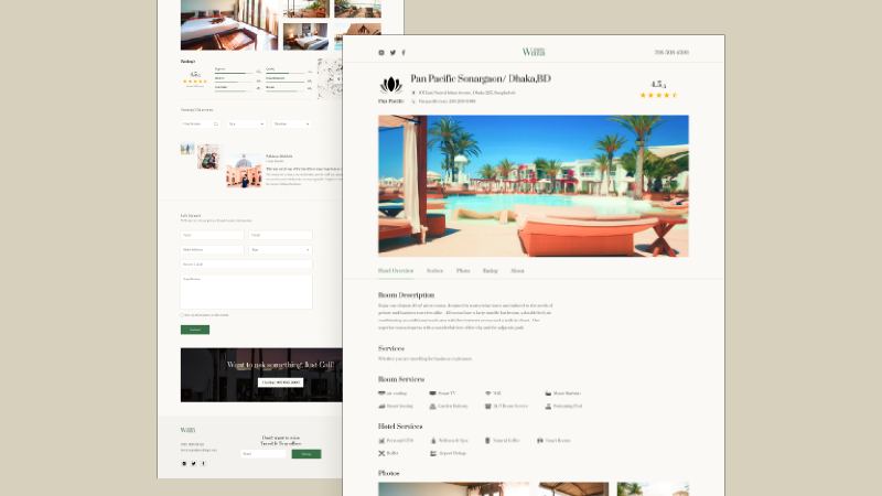 Hotel Details Page Figma Free Template | UI4Free