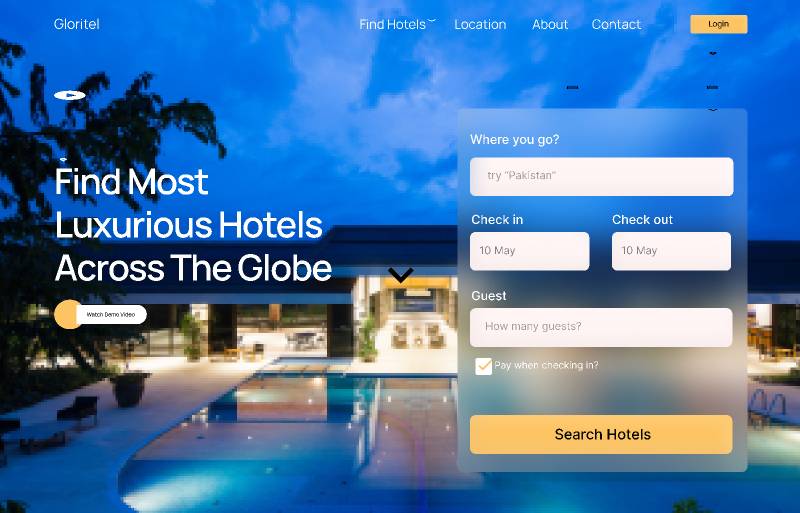 Hotel website Figma Landing Page template | UI4Free