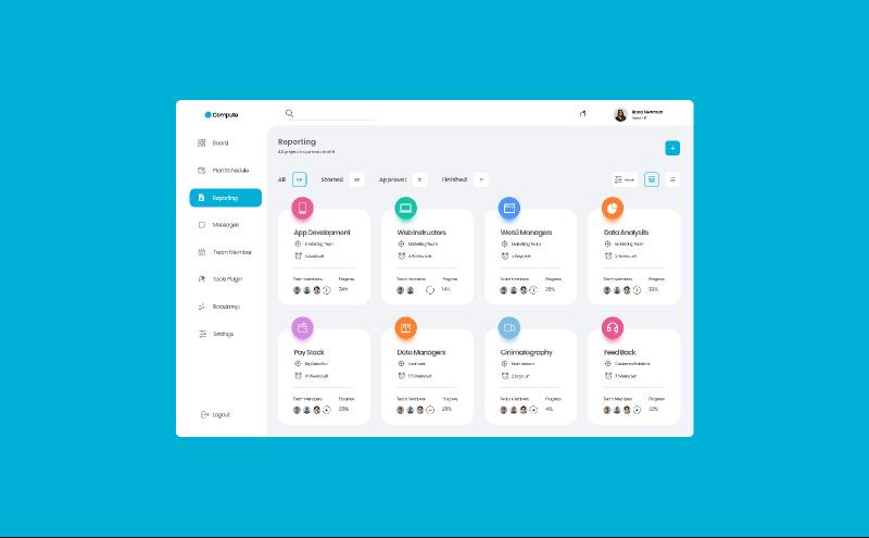 HR Team Tracking Figma Admin Dashboard | UI4Free