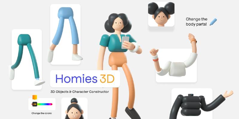 Humans characters figma free | UI4Free