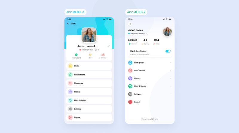 Humburger Menu Figma Mobile Template | UI4Free