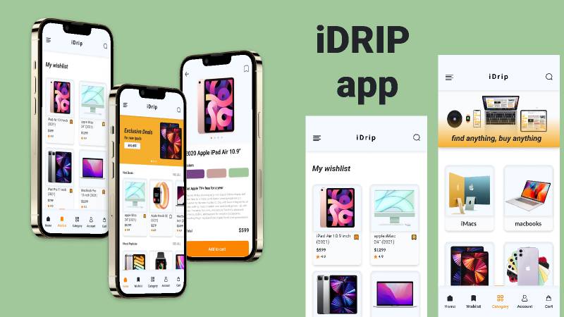 I drip e-commerce app Figma Template | UI4Free