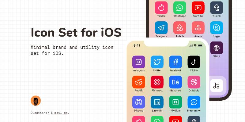Icon Set for iOS Figma design | UI4Free