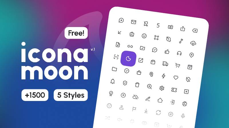 [IconaMoon] +1500 Icons in 5 Styles Figma Template | UI4Free