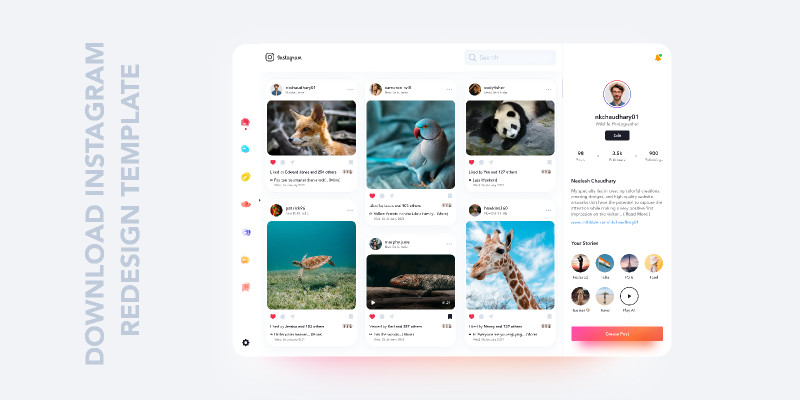 Instagram figma | UI4Free