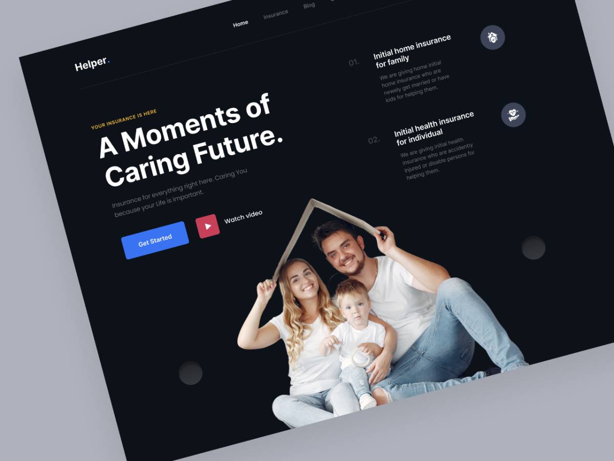 Insurance Company Website - Header Figma Template | UI4Free