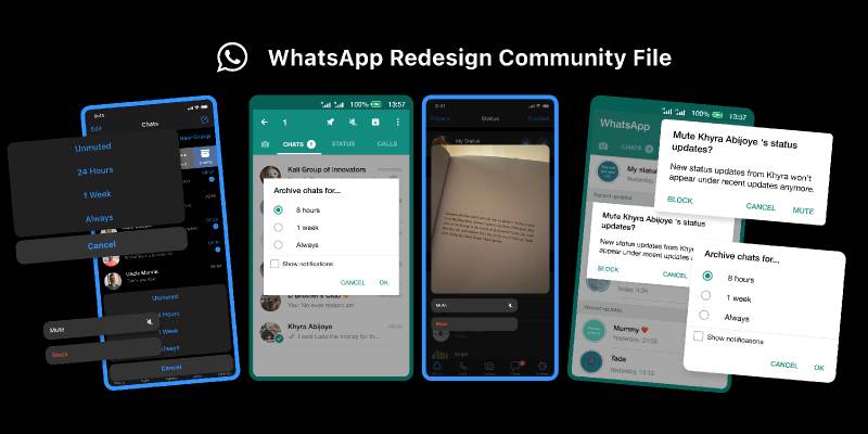 Interactive WhatsApp Redesign - Android & iOS Figma Template | UI4Free