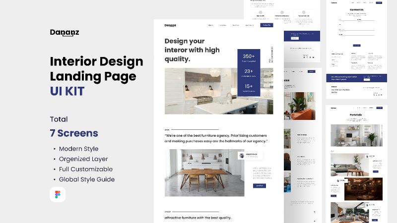 Interior Design Website Free Template | UI4Free