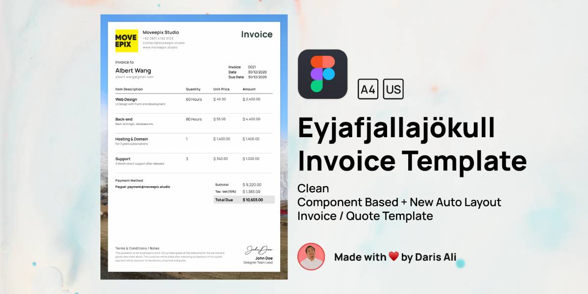 Invoice Template Figma free | UI4Free