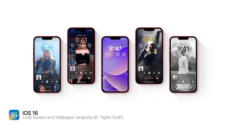 iOS 16 Lock Screen (ft. Taylor Swift) Figma Mobile App | UI4Free