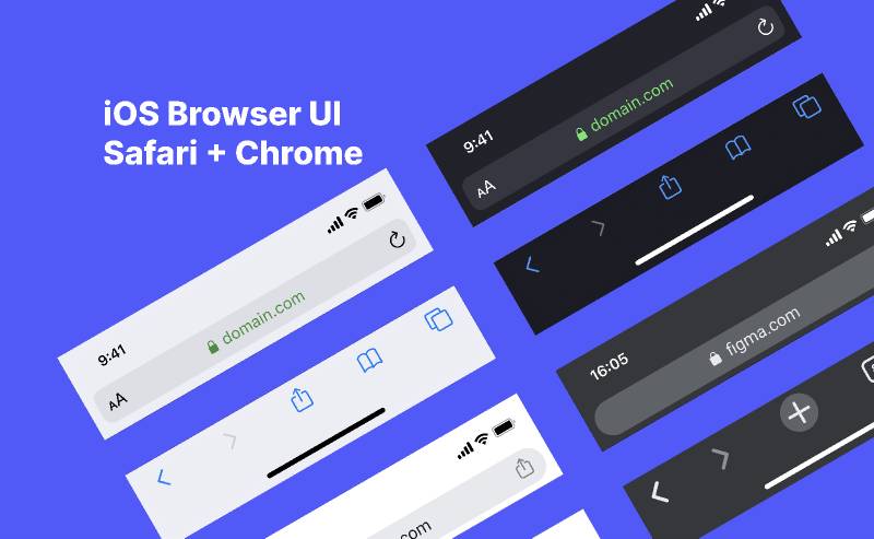 iOS Browser UI Kit Figma Template | UI4Free