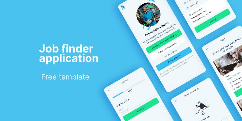 Job finder application figma mobile template | UI4Free